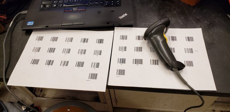 QWERTY keyboard made of barcodes | orange narwhals